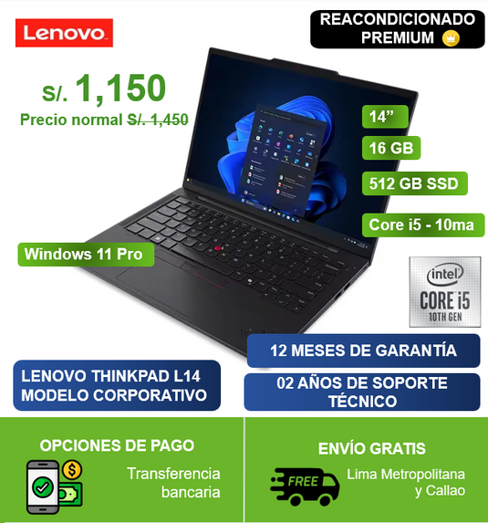 LENOVO THINKPAD L14 – Softronic Perú